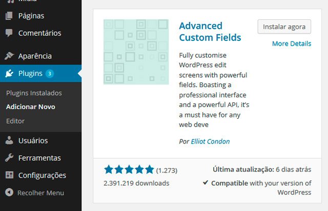 Usando o plugin Advanced Custom Fields (ACF) para criar campos personalizados facilmente